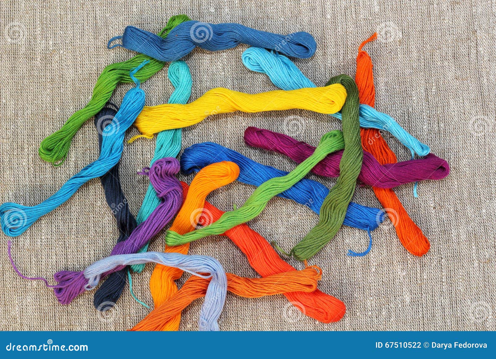 Colorful Cotton Craft Threads Stock Photo - Image of orange, colorful ...