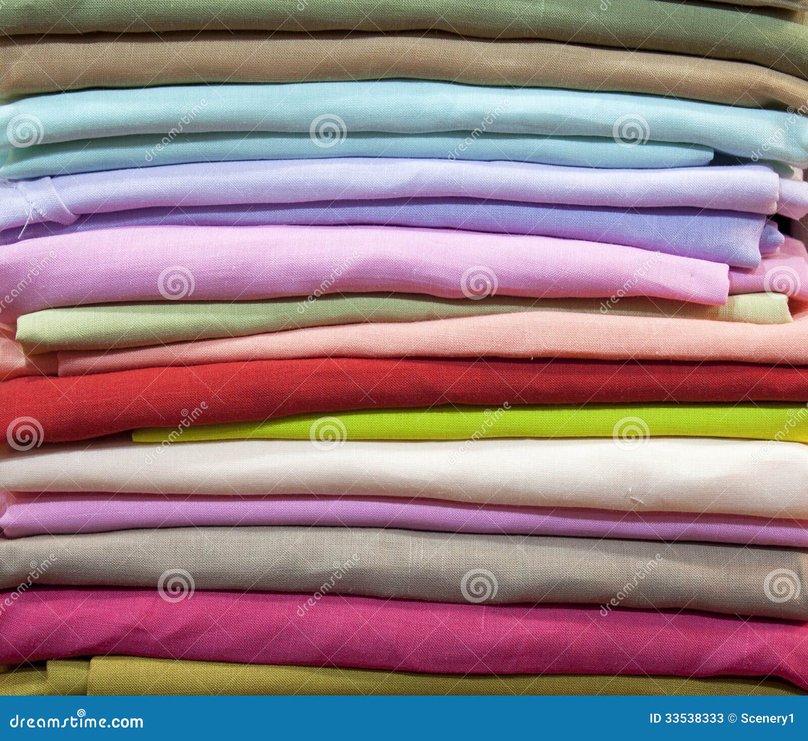 Colorful cotton fabric stock image. Image of green, folded - 33538333