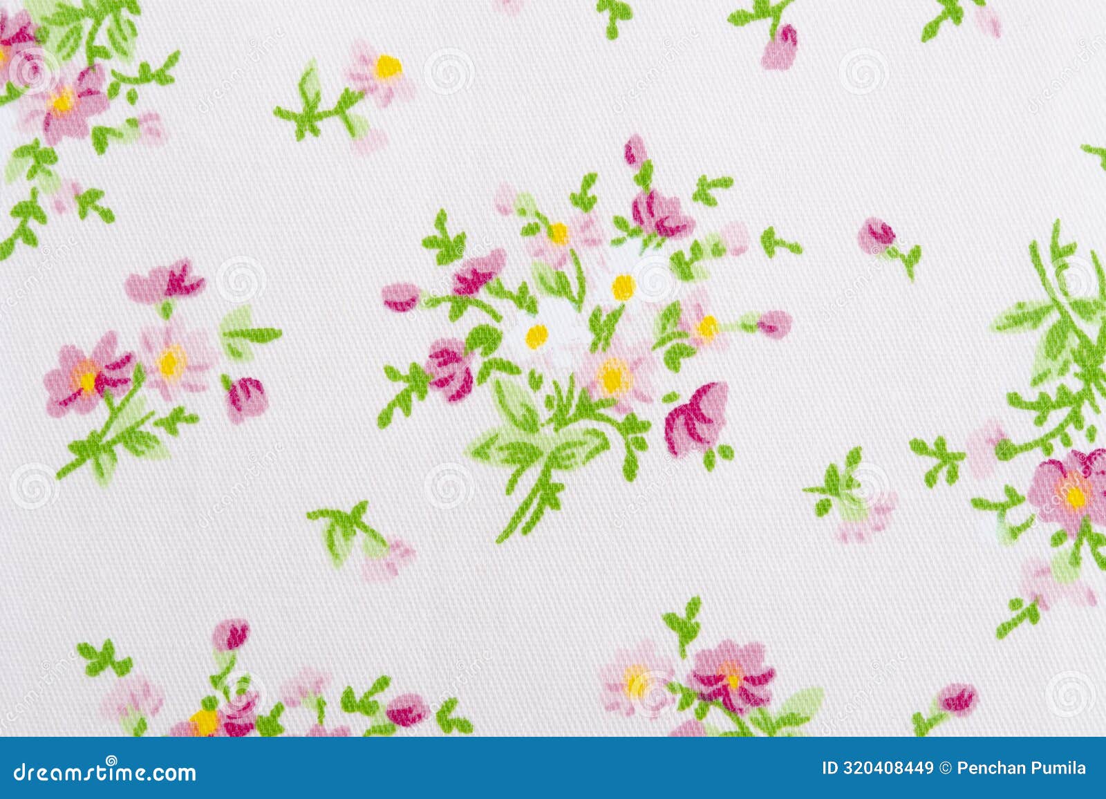 Colorful Cotton Fabric with Flower Pattern for Background or Texture ...