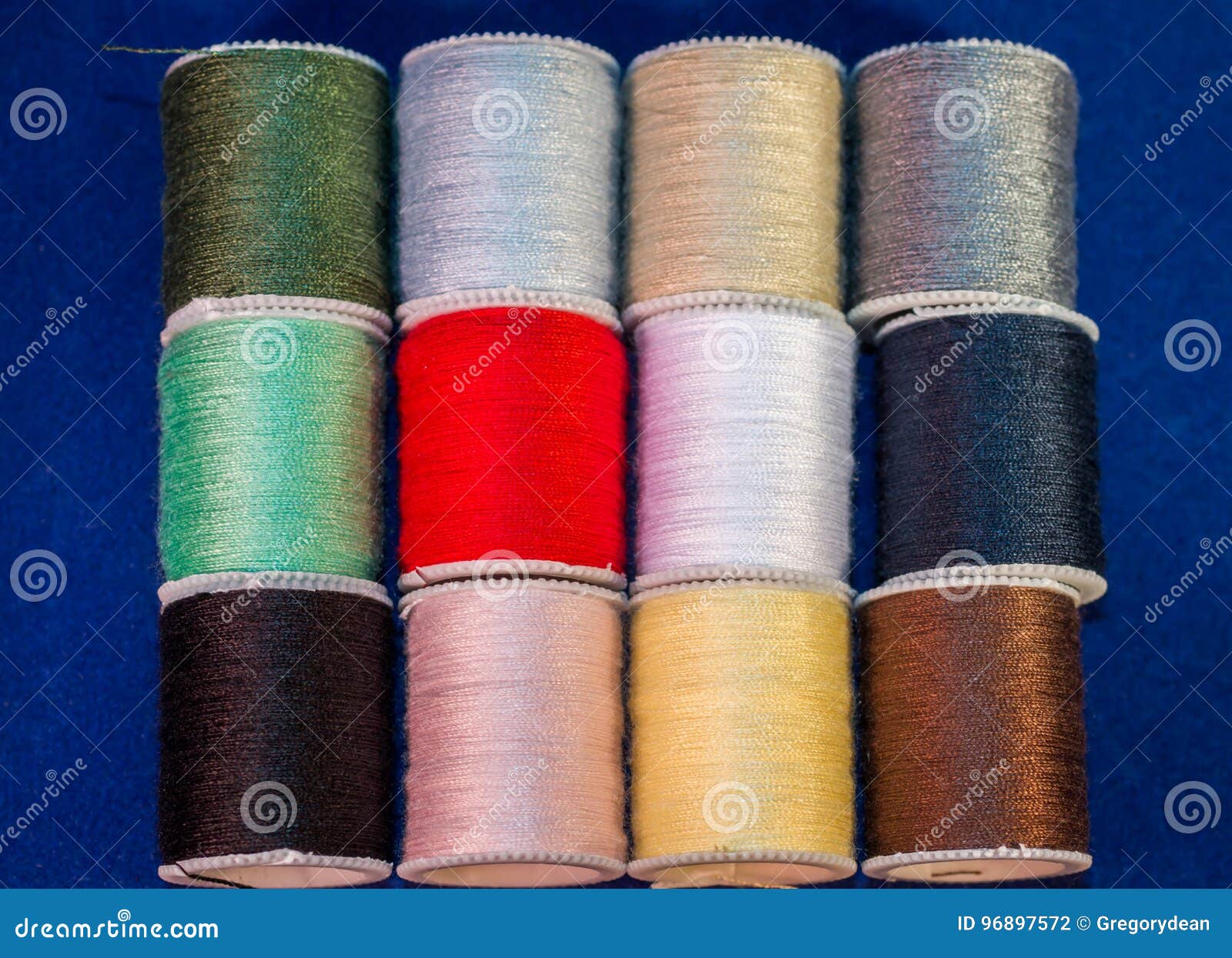 Colorful Cotton Reel Spools of Sewing Thread Stock Photo - Image of ...