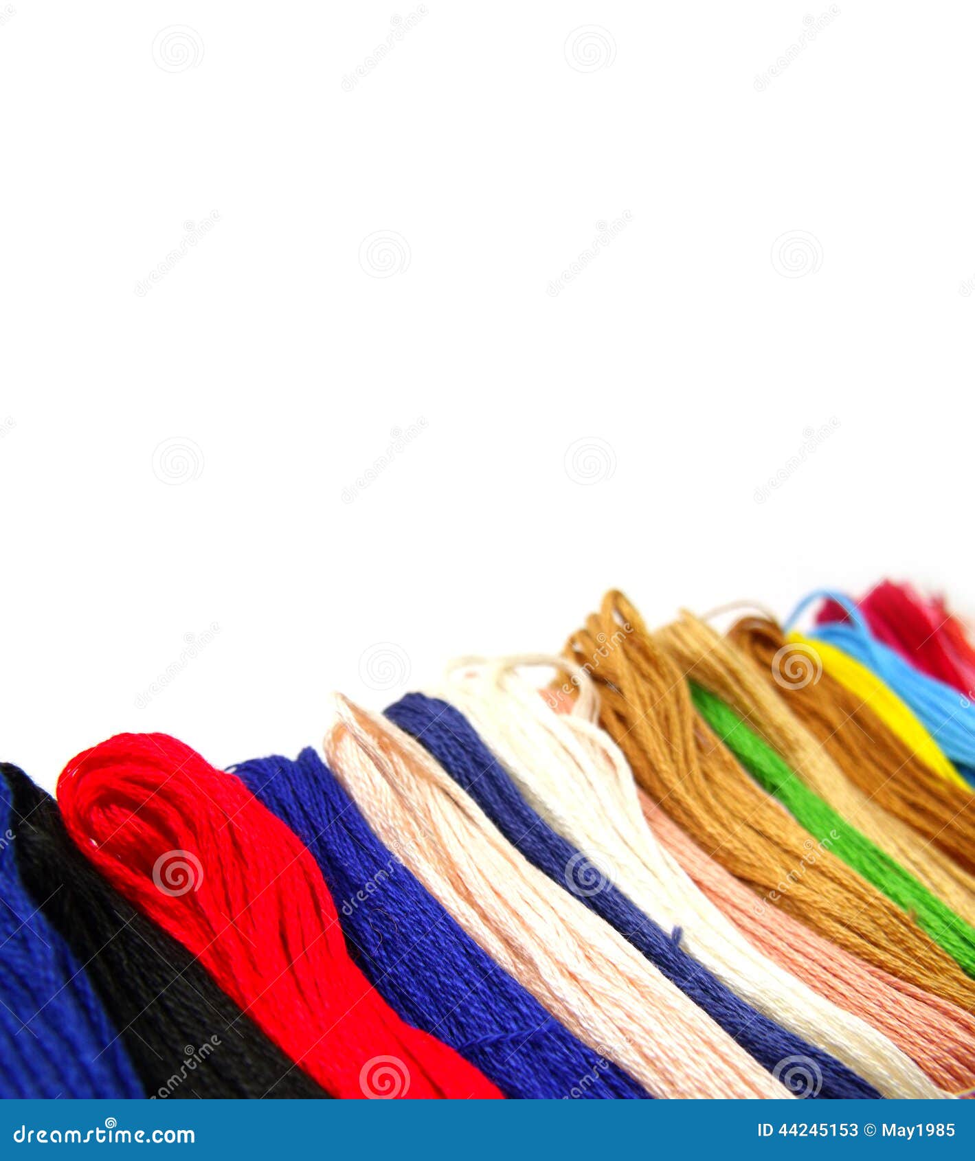 Colorful Cotton Thread on White Background Stock Image - Image of craft ...