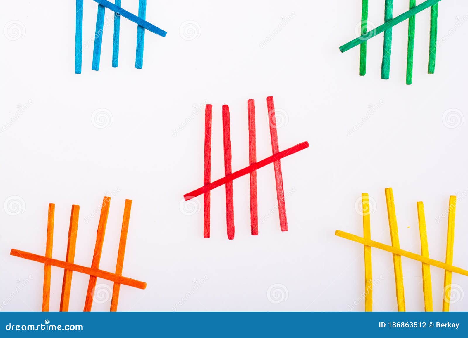 Colorful Counting Rods for Kids To Learn Mathematics Stock Photo ...