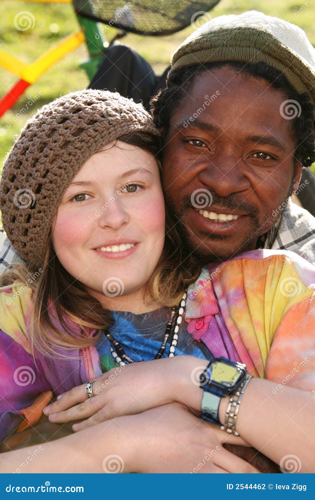 Colorful couple stock photo. Image of portrait, love, grass - 2544462