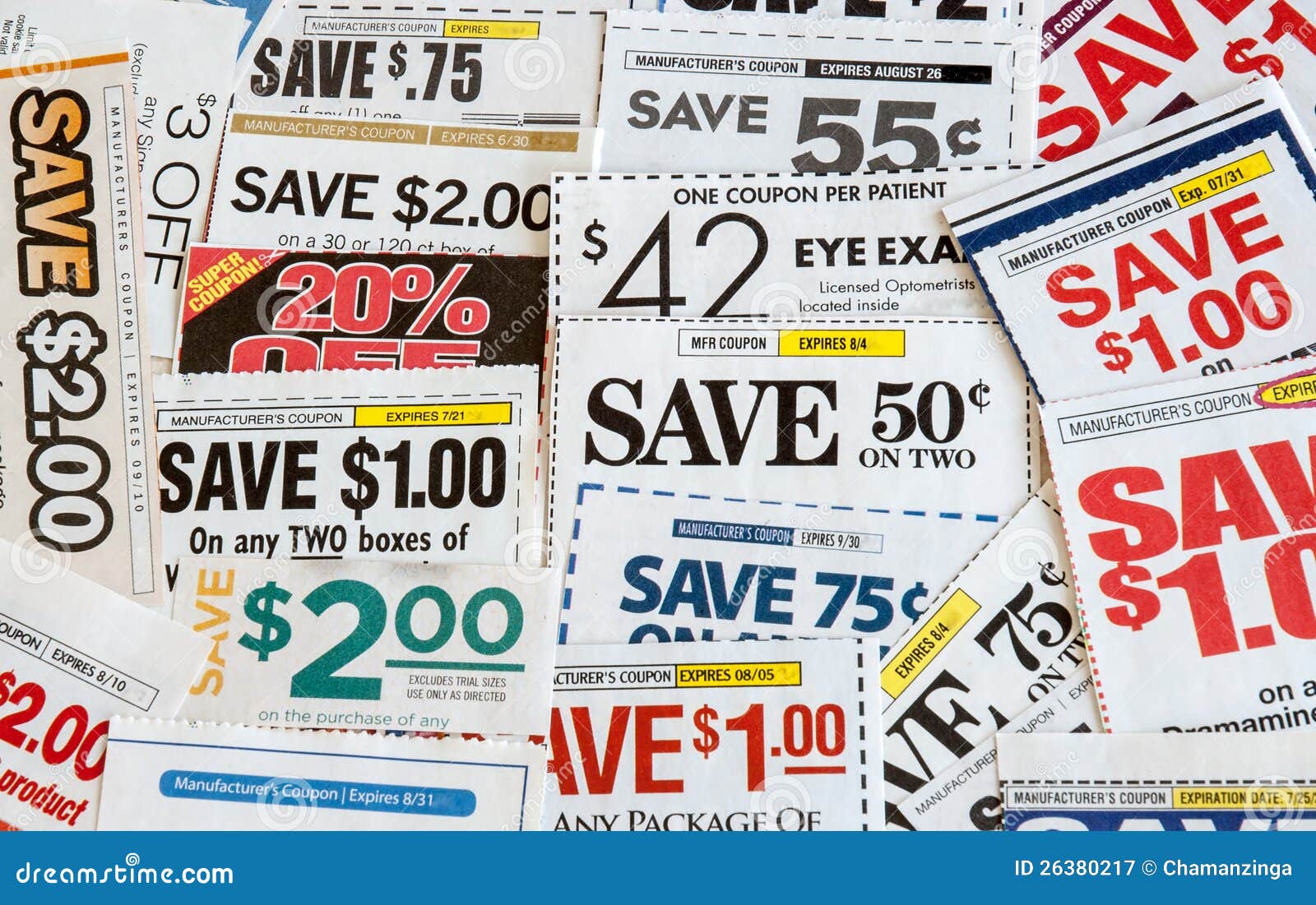 Colorful coupons stock image. Image of commercial, clip - 26380217