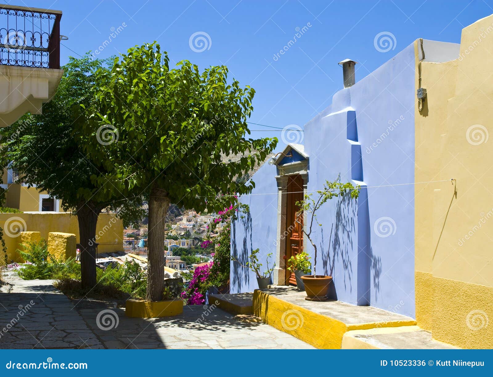 Colorful courtyard stock photo. Image of gialos, colorful - 10523336