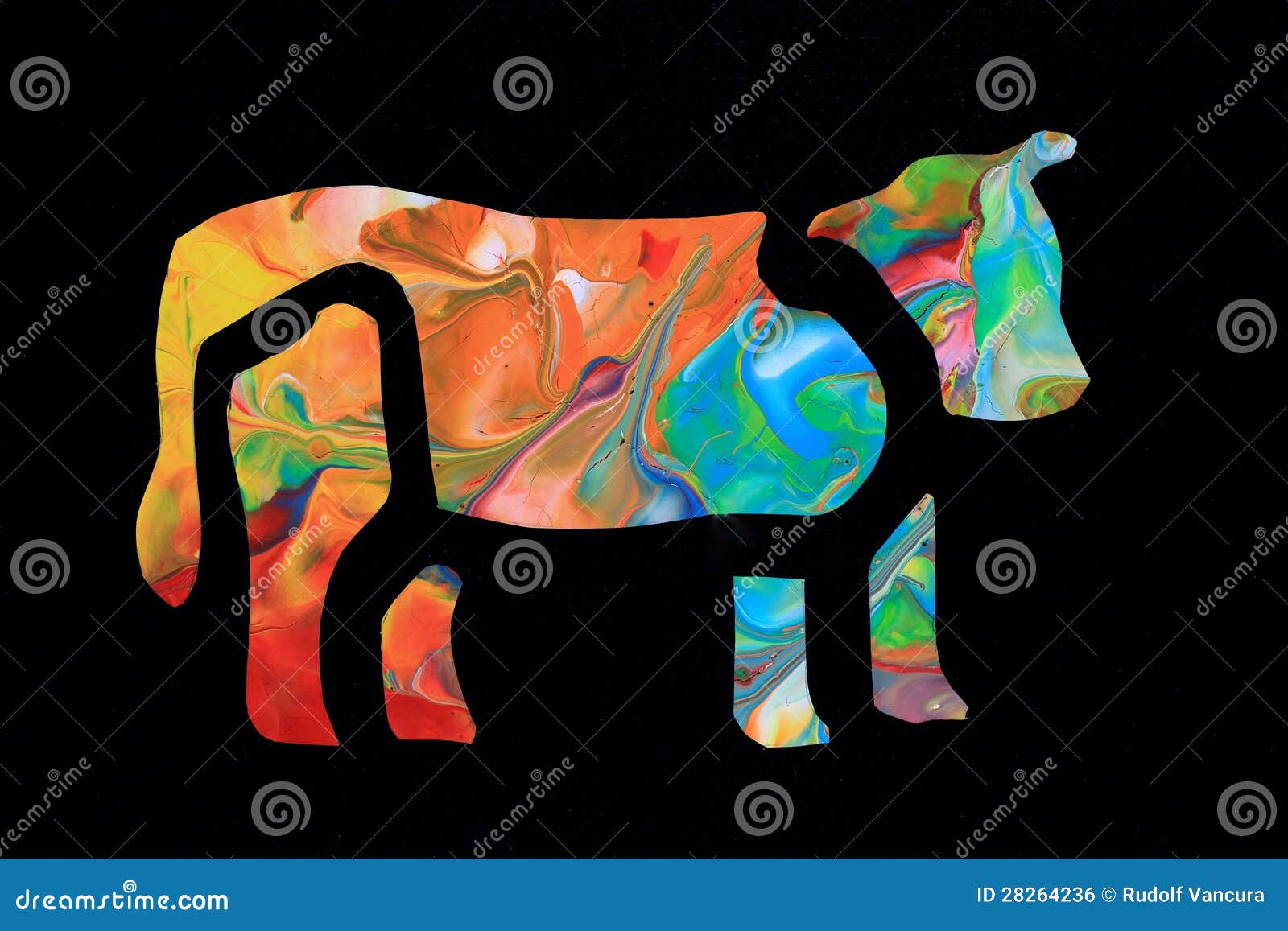 Colorful Cow stock photo. Image of designs, mixes, painted - 28264236