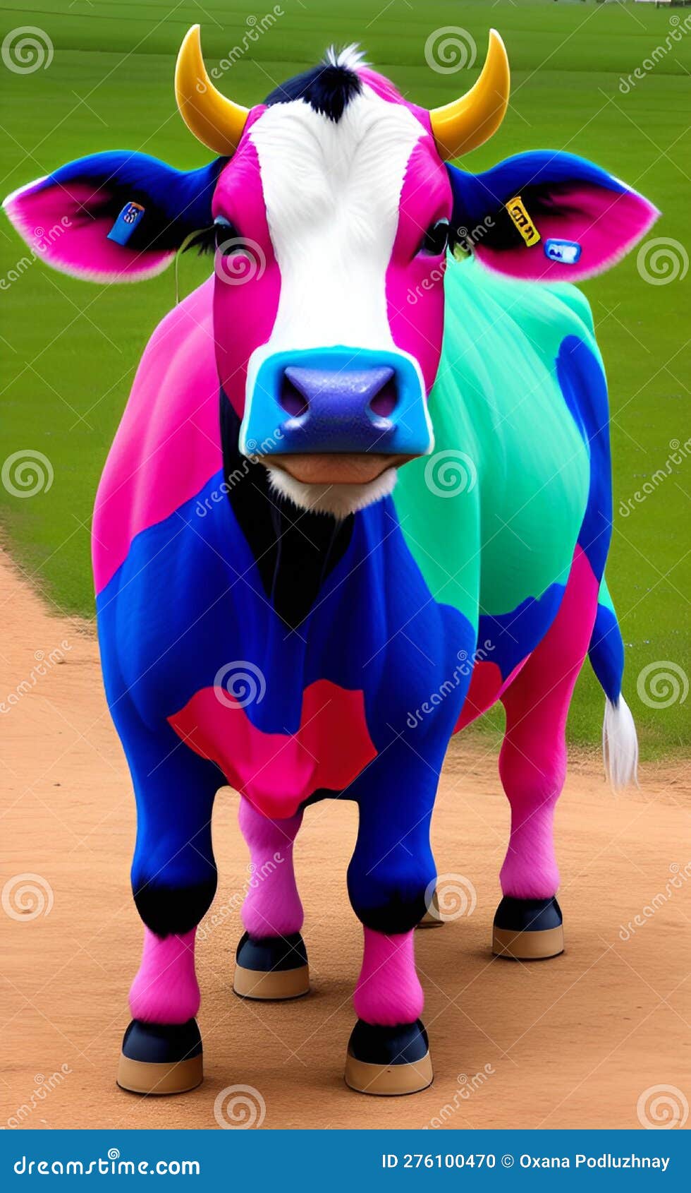 Colorful Cow Bright Cute Abstract Fantasy AI Generated Stock ...
