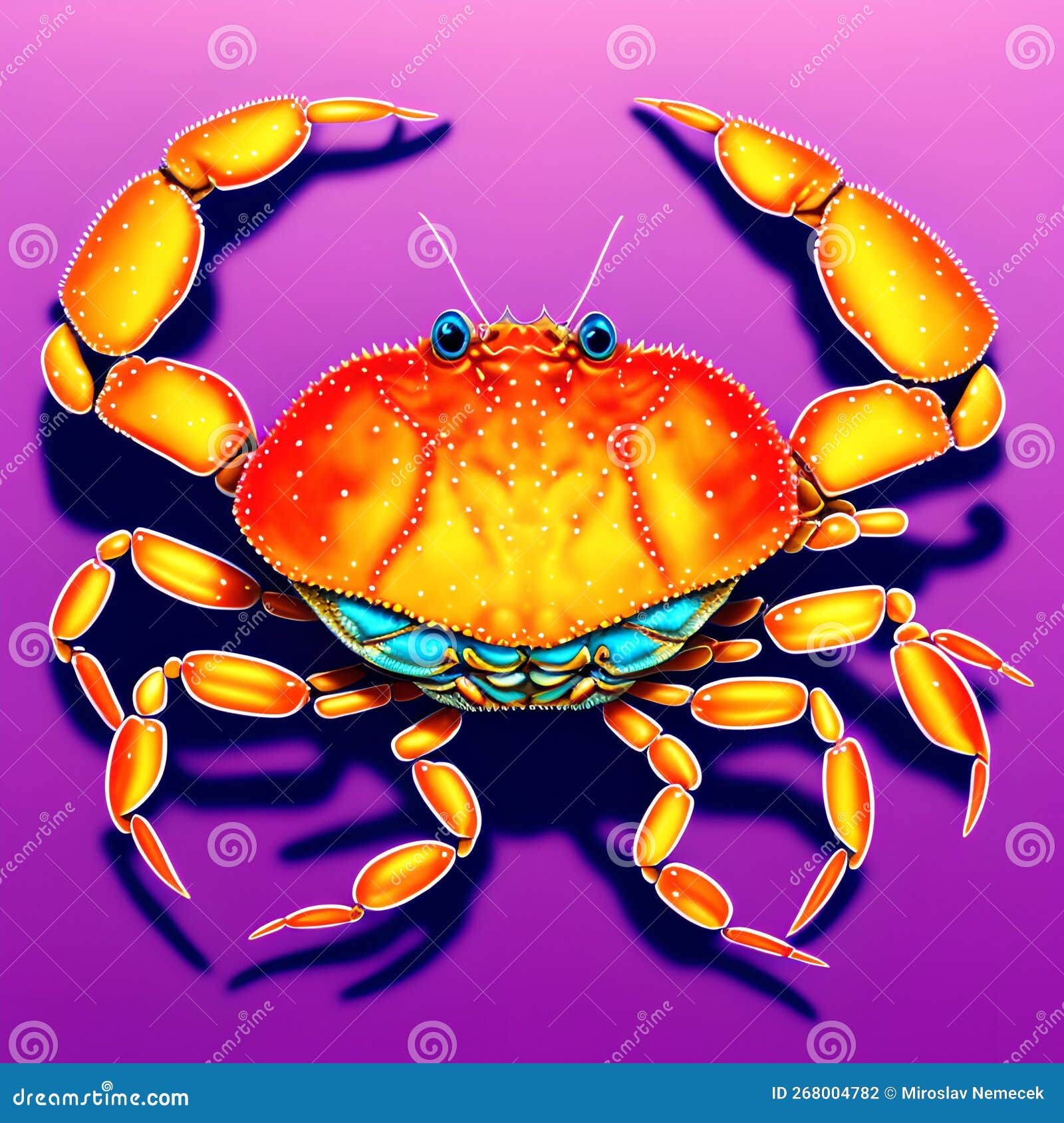Colorful Crab, Generative AI Illustration Stock Illustration ...
