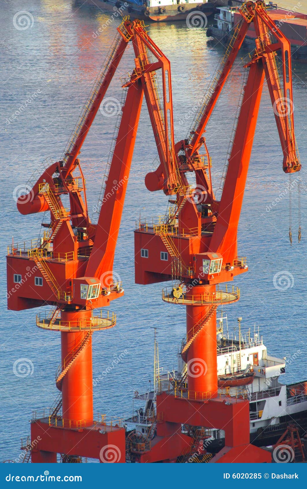 Colorful cranes stock image. Image of hull, industrial - 6020285