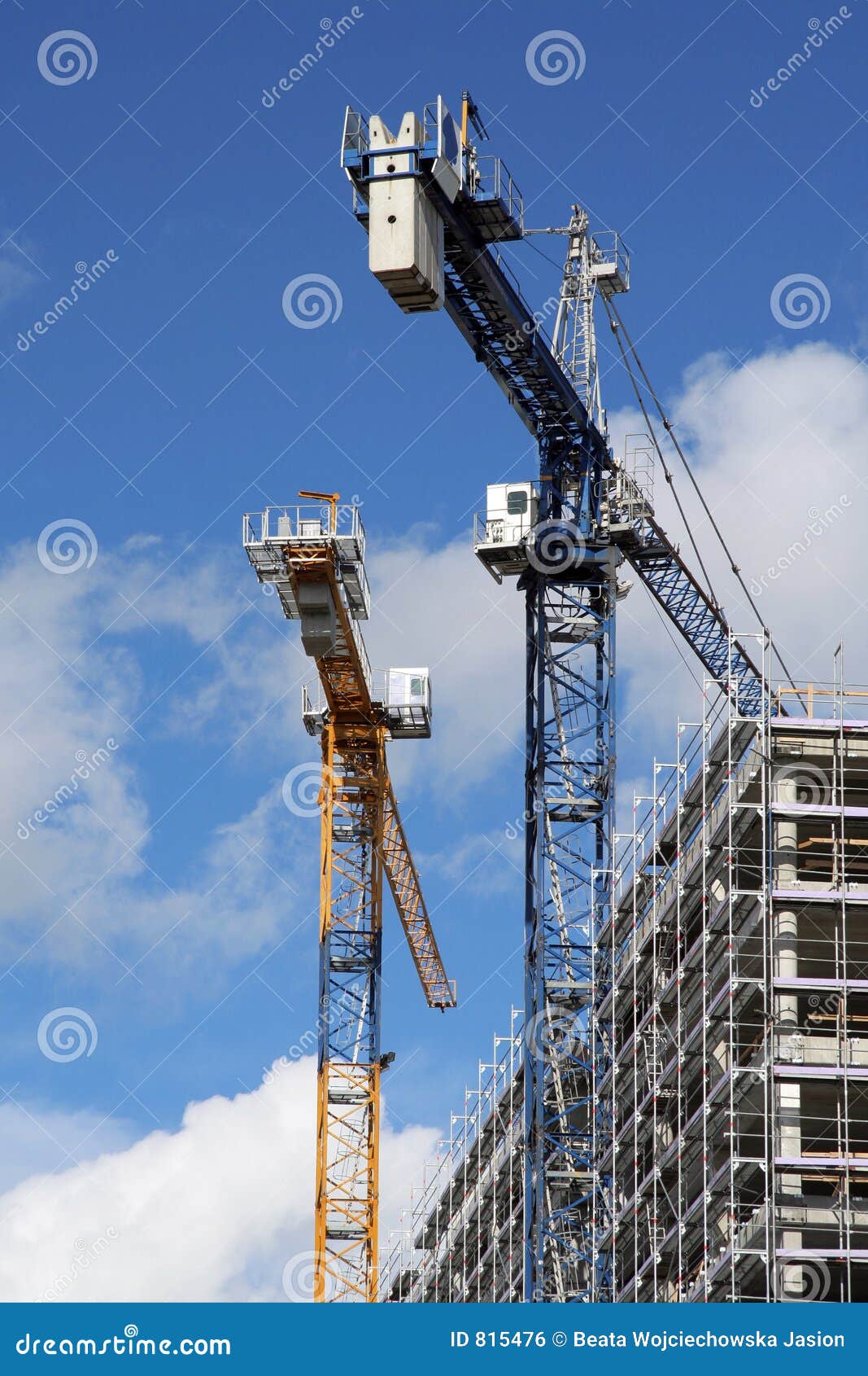 Colorful cranes stock photo. Image of steel, scaffolding - 815476