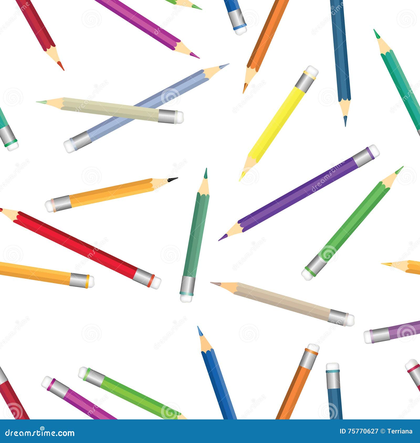 Colorful Crayon Pattern. Seamless Background Multicolored Pencils Stock ...