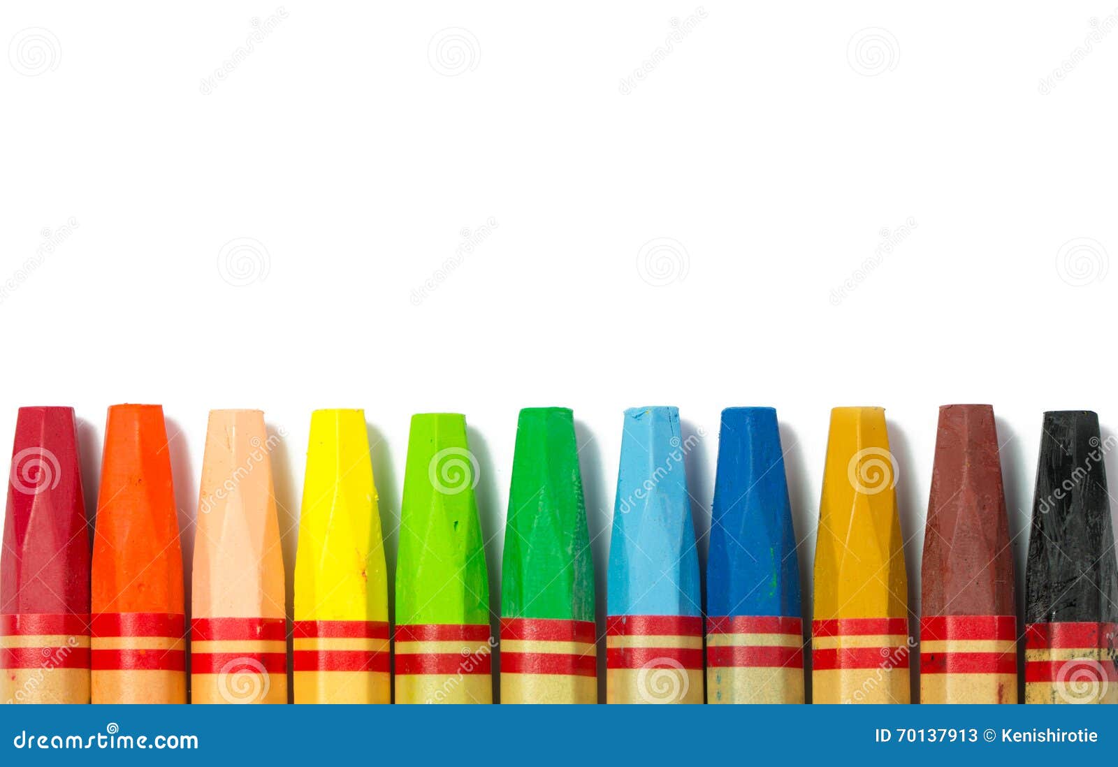 Colorful crayon in a row stock image. Image of tone, multicolor - 70137913