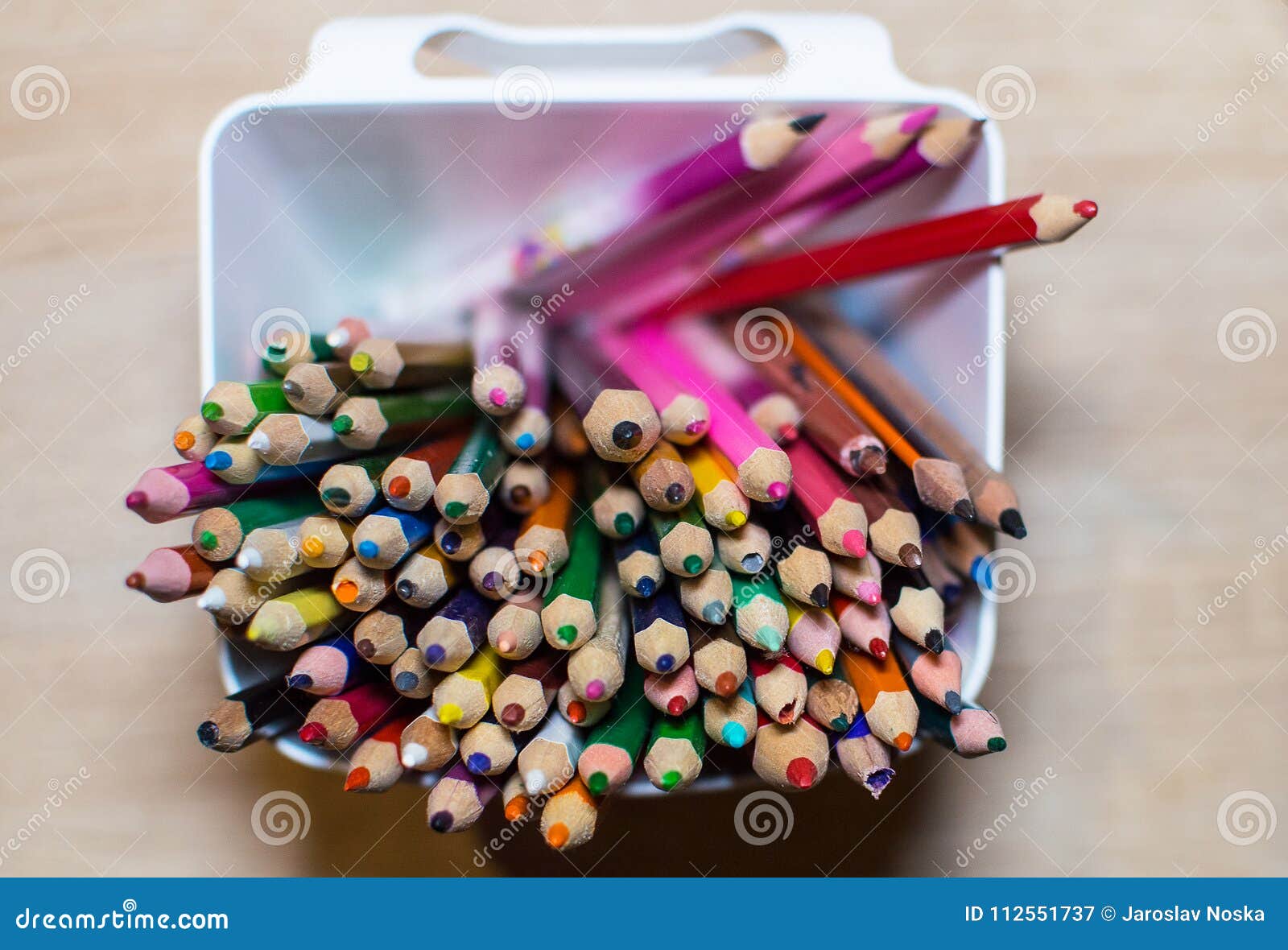 Colored crayons in a box stock image. Image of chalk - 112551737