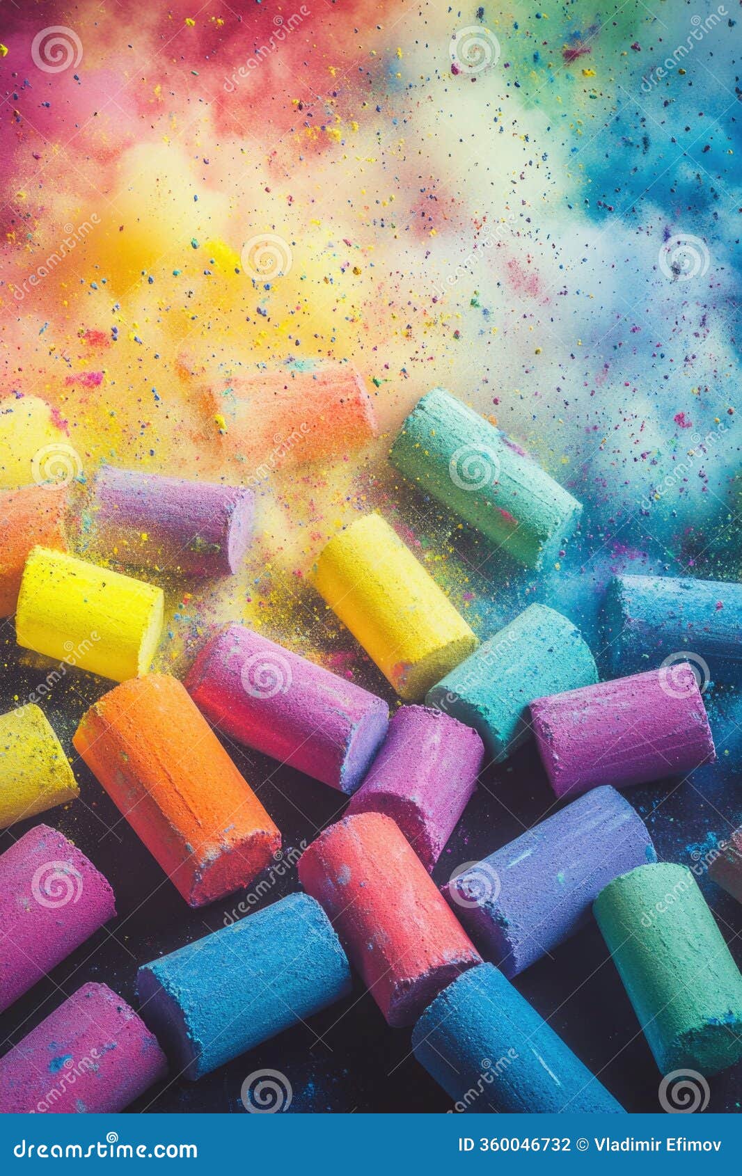 Colorful Crayons in Rainbow Explosion Stock Photo - Image of creativity ...
