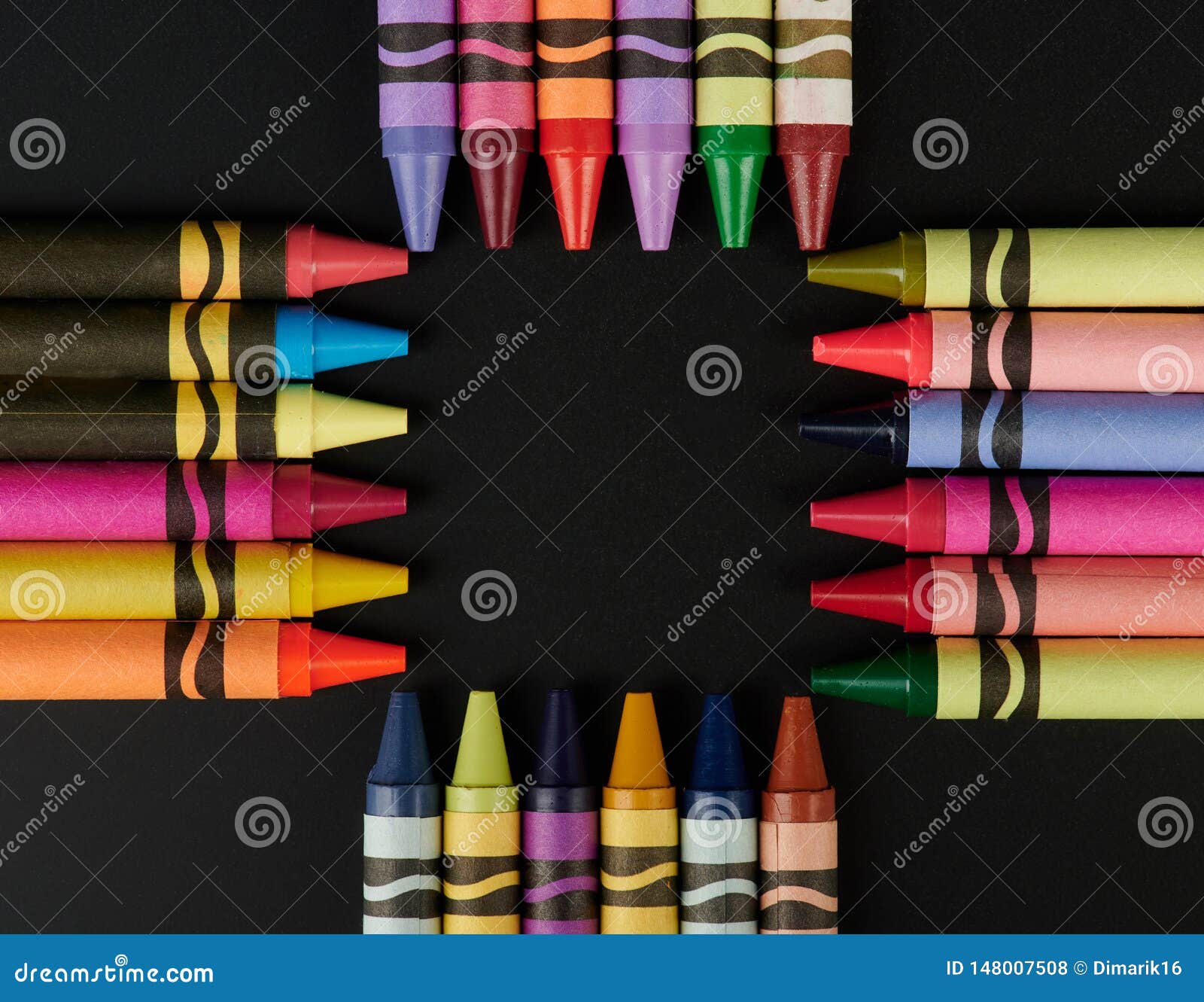 Colorful Crayons in Square Shape Stock Photo - Image of collection ...