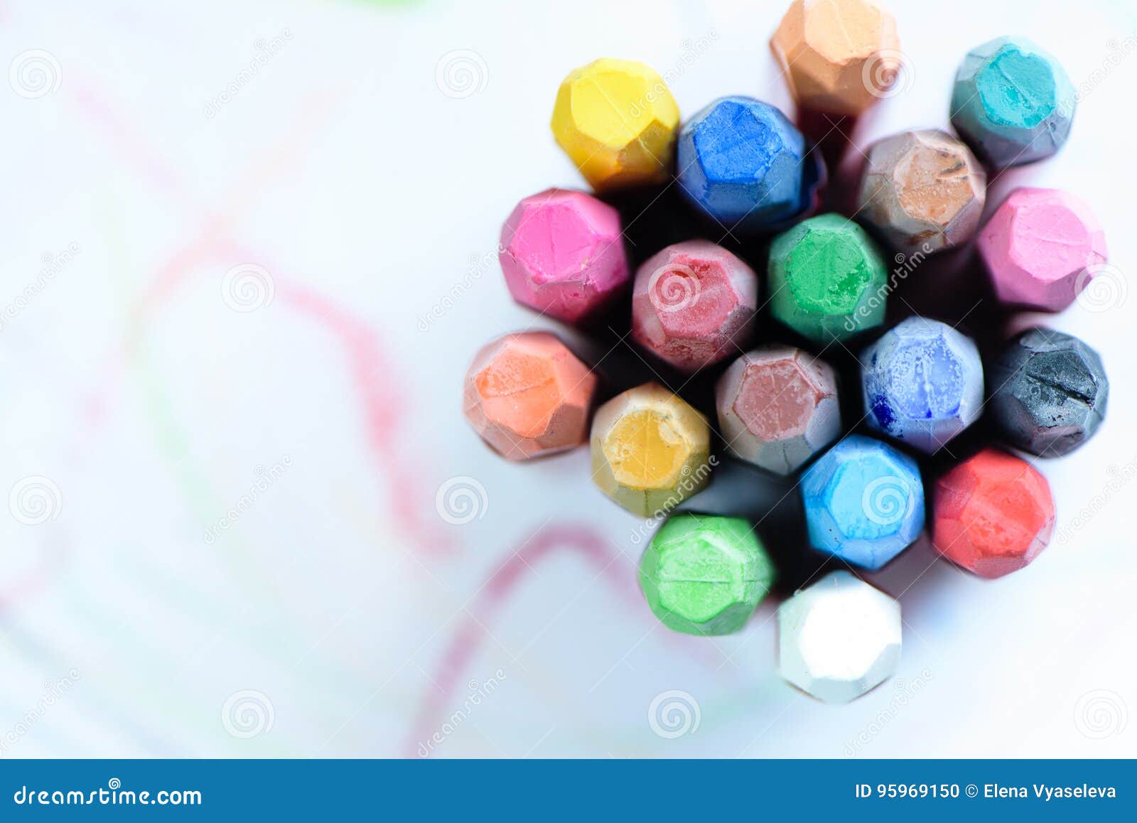 Colorful Crayons on White Background Stock Photo - Image of pencil ...