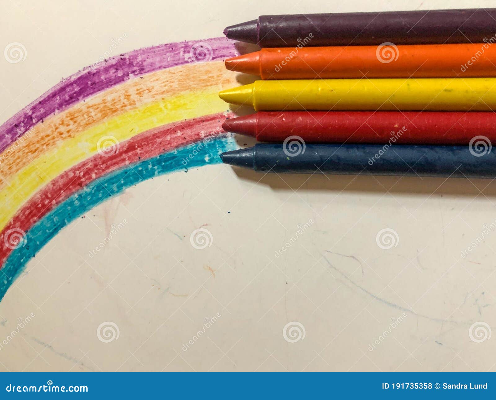 Colorful Crayons on White Background Stock Photo - Image of pattern ...
