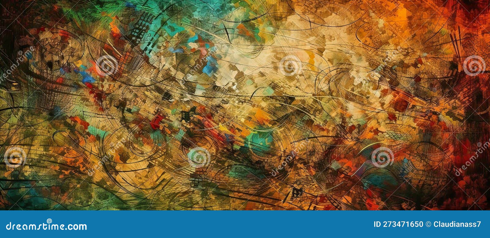 Colorful Crazy Abstract Background in Leonardo Da Vinci Style ...