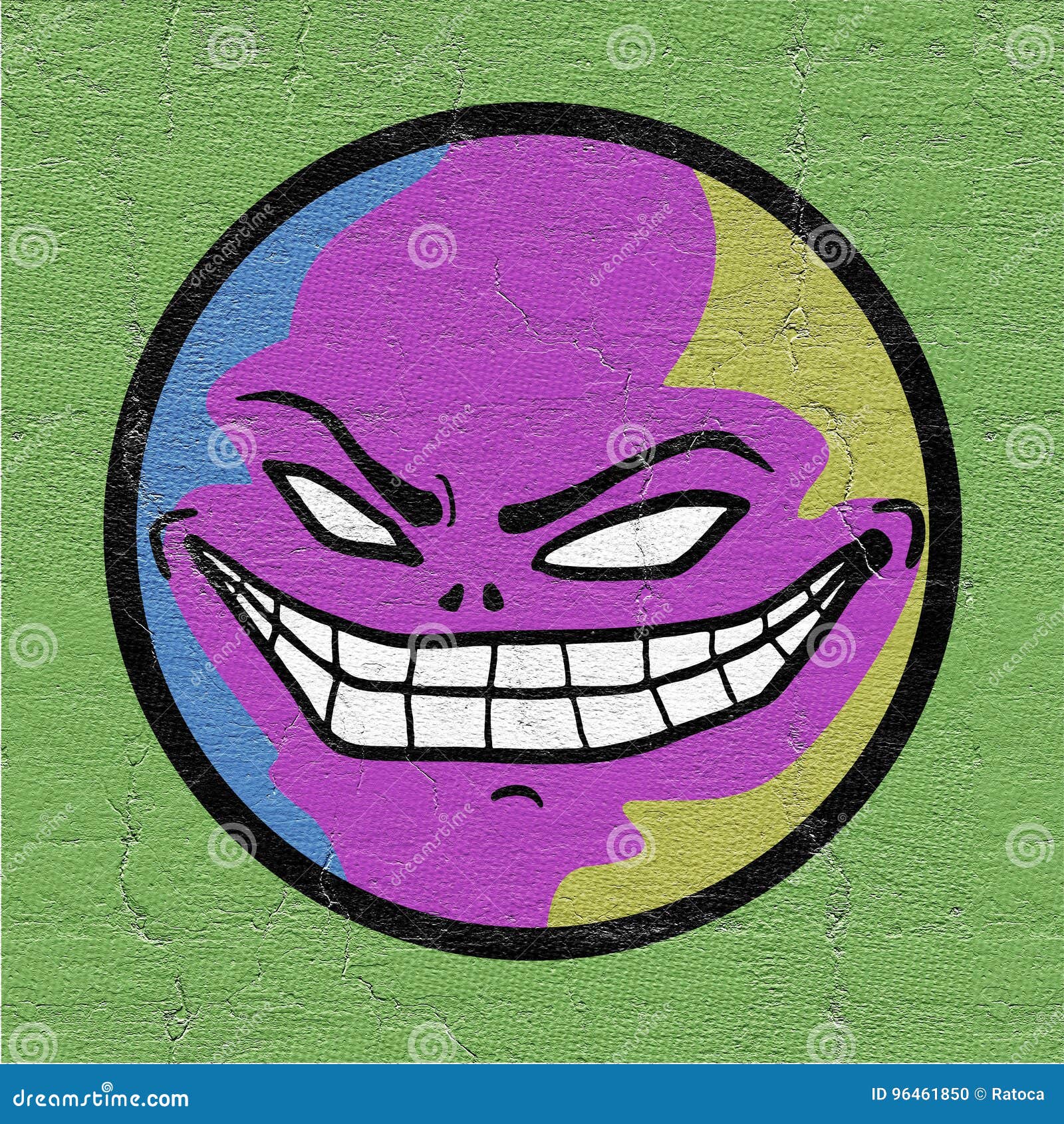 Colorful crazy face stock illustration. Illustration of funny - 96461850