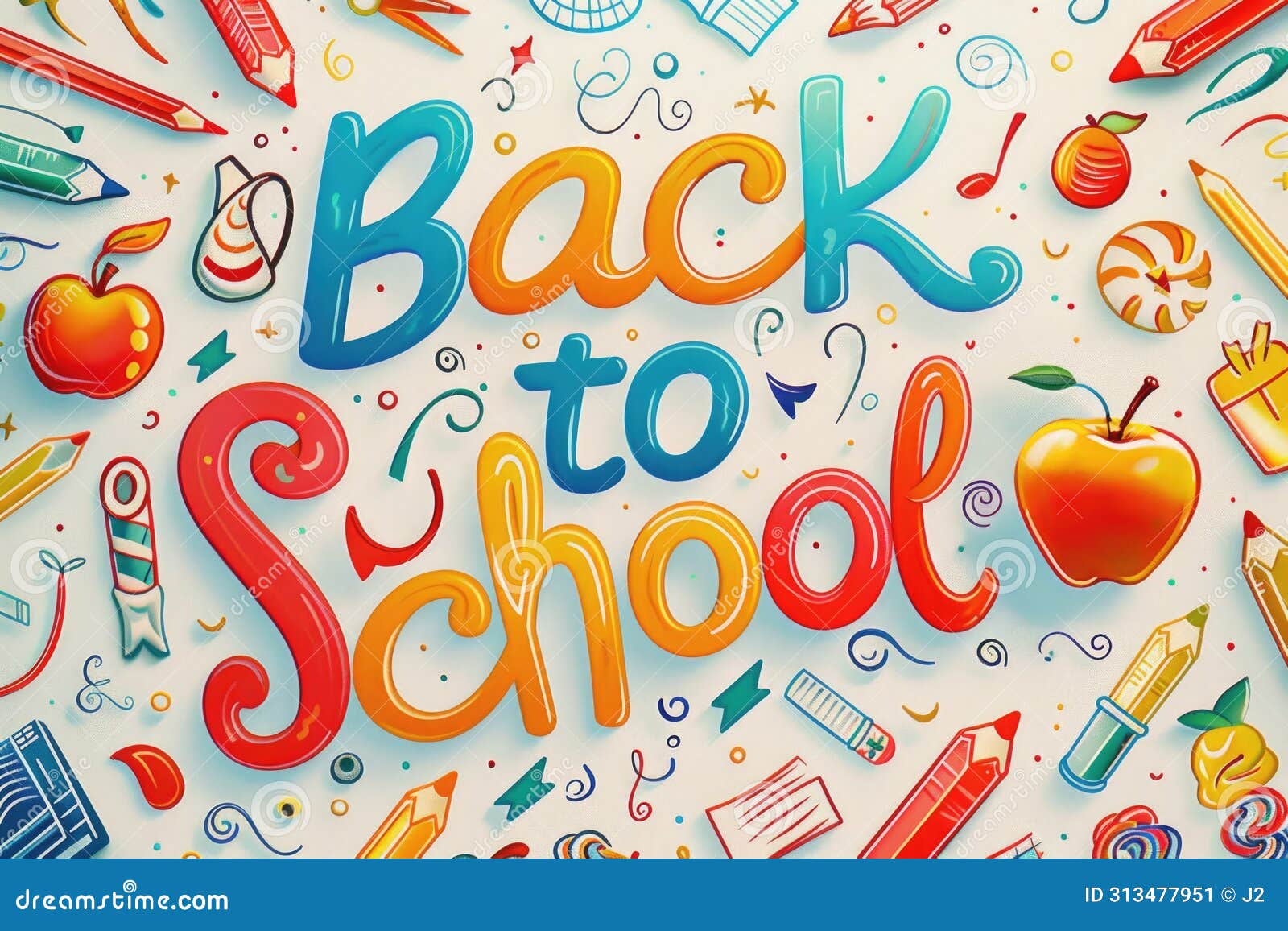 Colorful and Creative Back To School Illustration with Dynamic ...