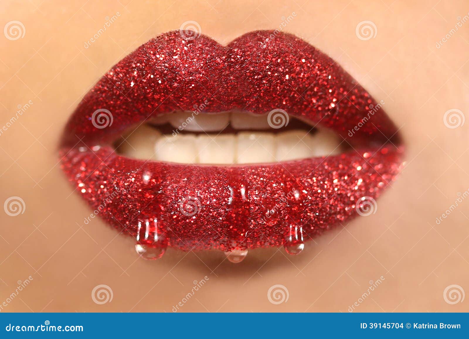Colorful Creative Make Up on the Lips of a Fashion Model Stock Photo ...