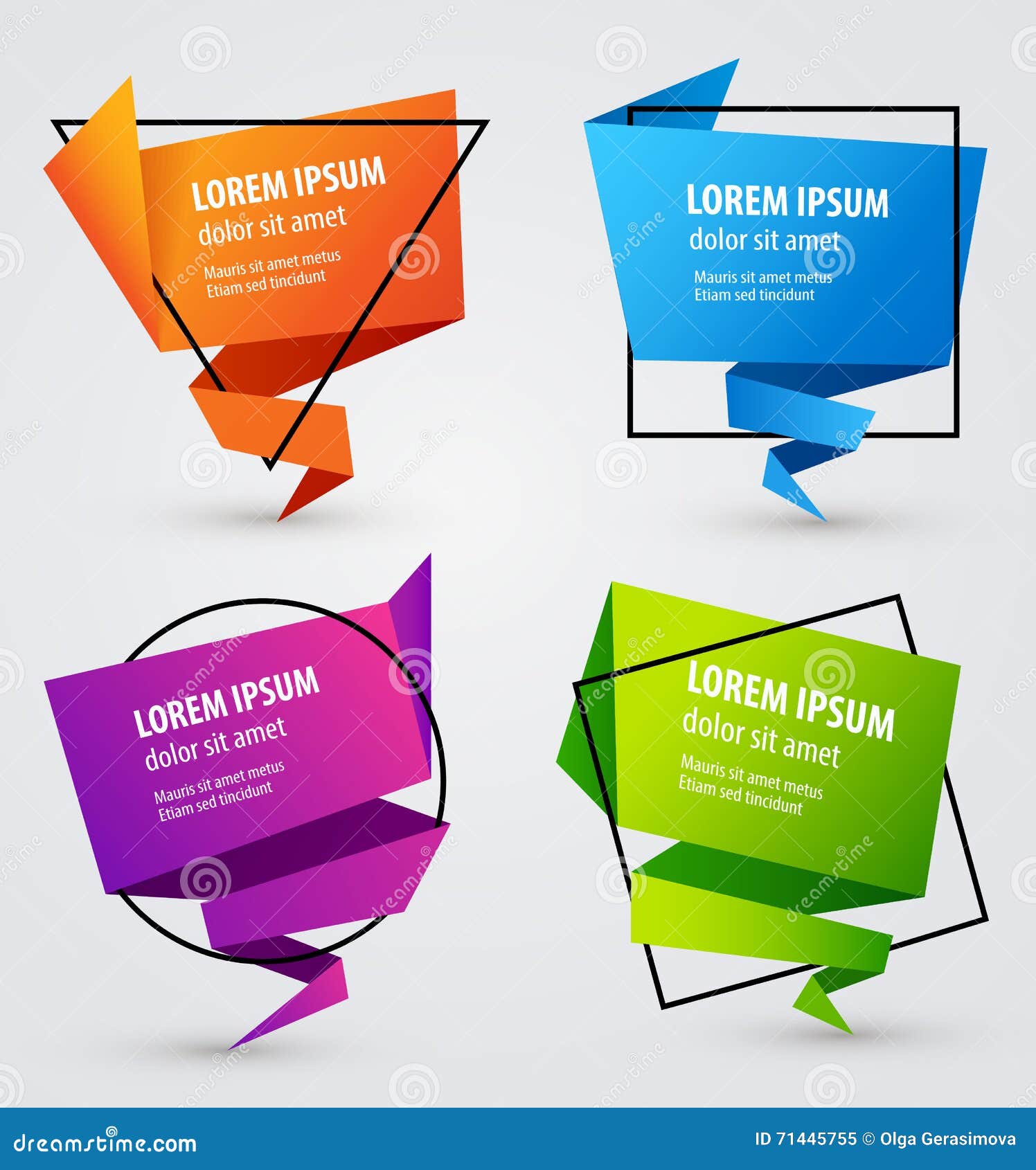 Colorful Creative Paper Banners for Your Text. Vector Illustration ...