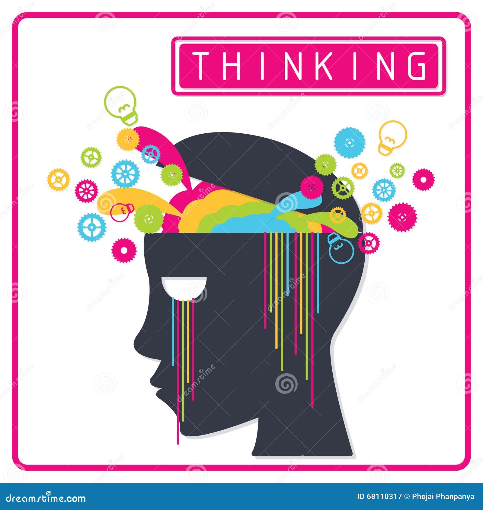 Colorful Creative Thinking Brain Stock Vector - Illustration of white ...