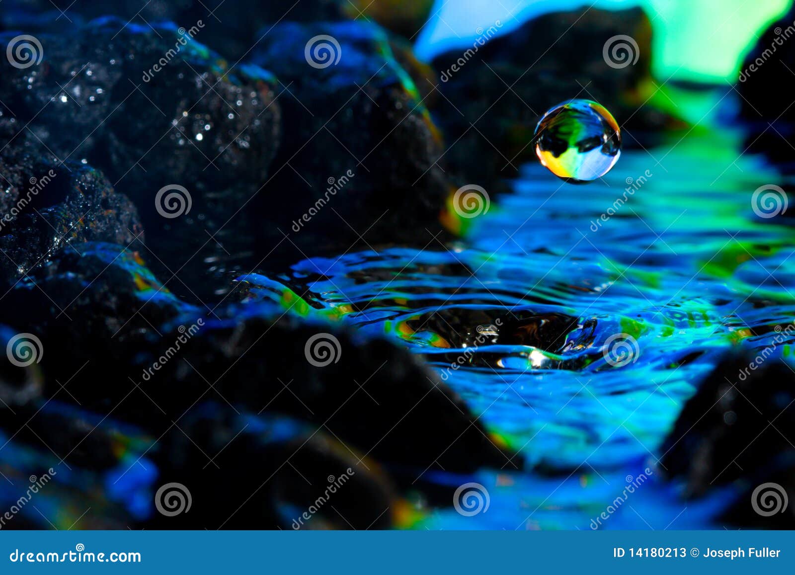 Colorful and Creative Water Drop Landscapes Stock Image - Image of ...