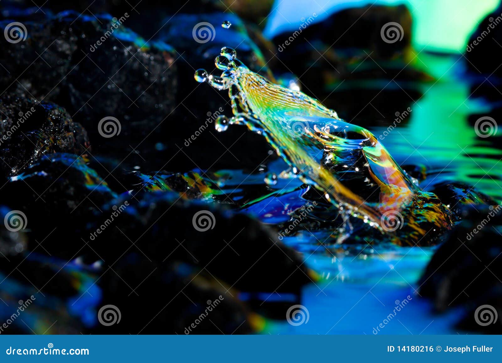 Colorful and Creative Water Drop Landscapes Stock Photo - Image of ...