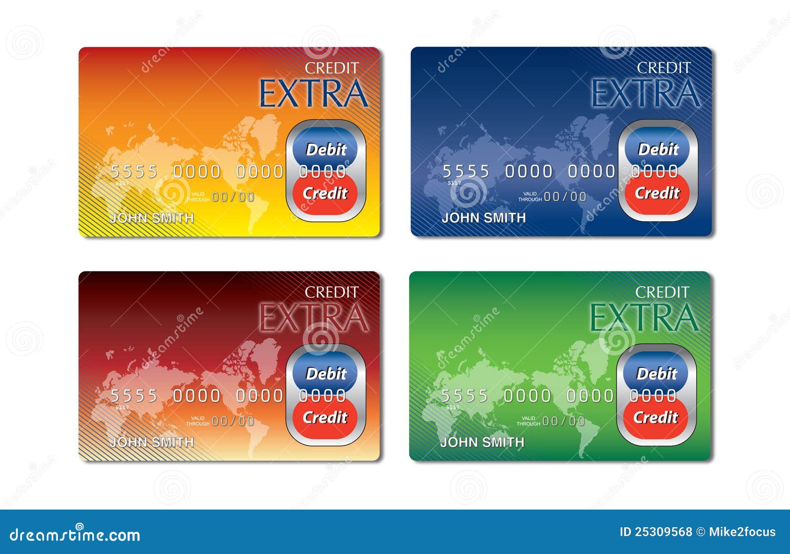Generic Colorful Credit and Debit Card Cards Stock Vector ...