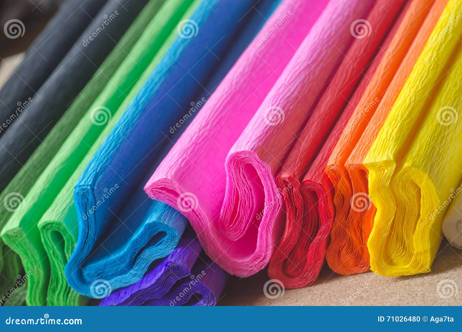Colorful crepe paper stock photo. Image of hobby, colors - 71026480
