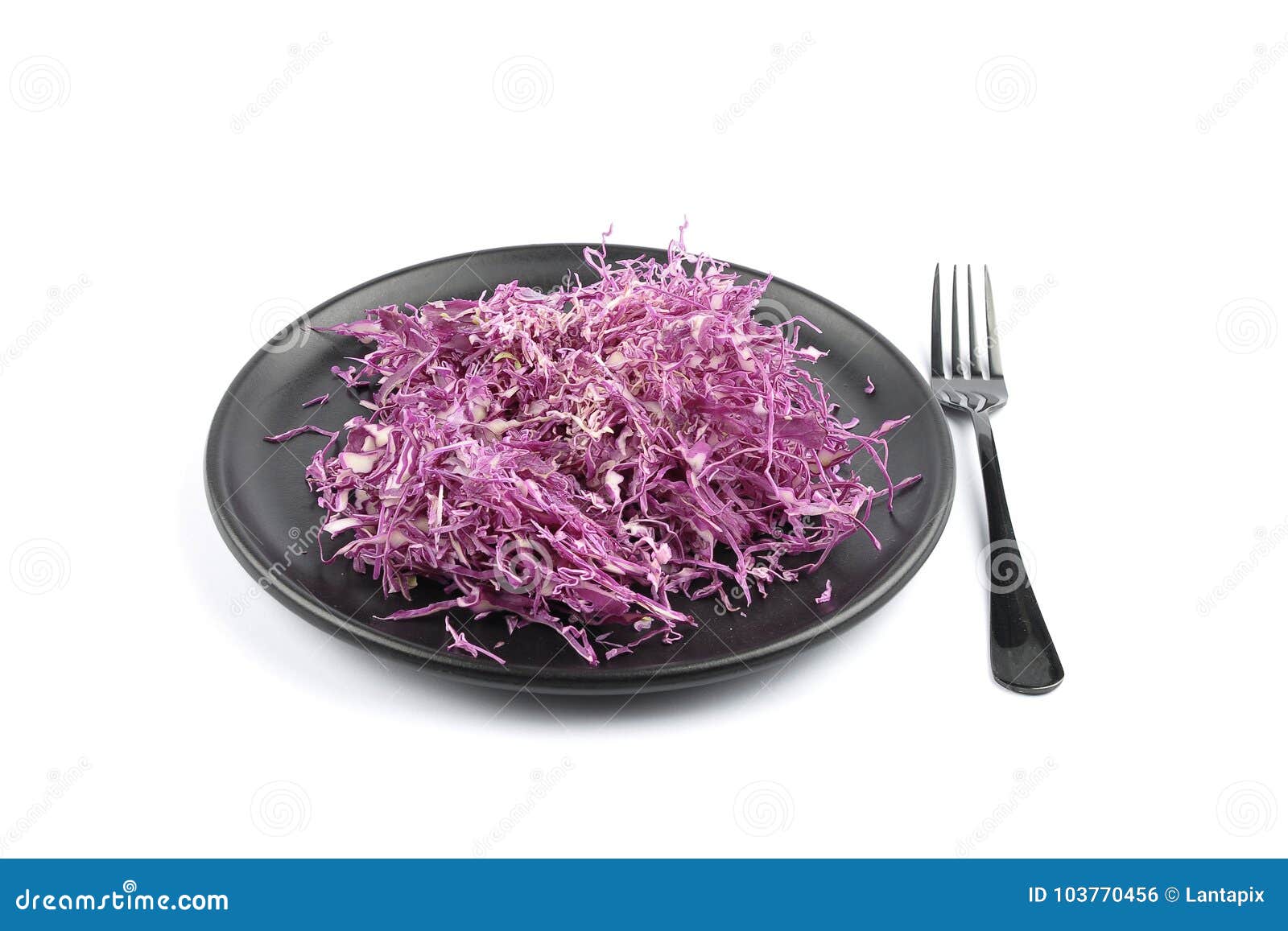 Red Cabbage on Plate on White Stock Photo - Image of capitata, ripe ...