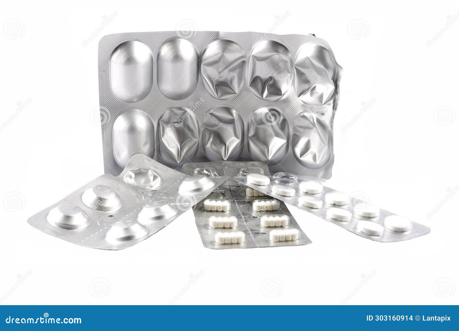 Tablet Packaging Isolated on White Background Stock Photo - Image of ...