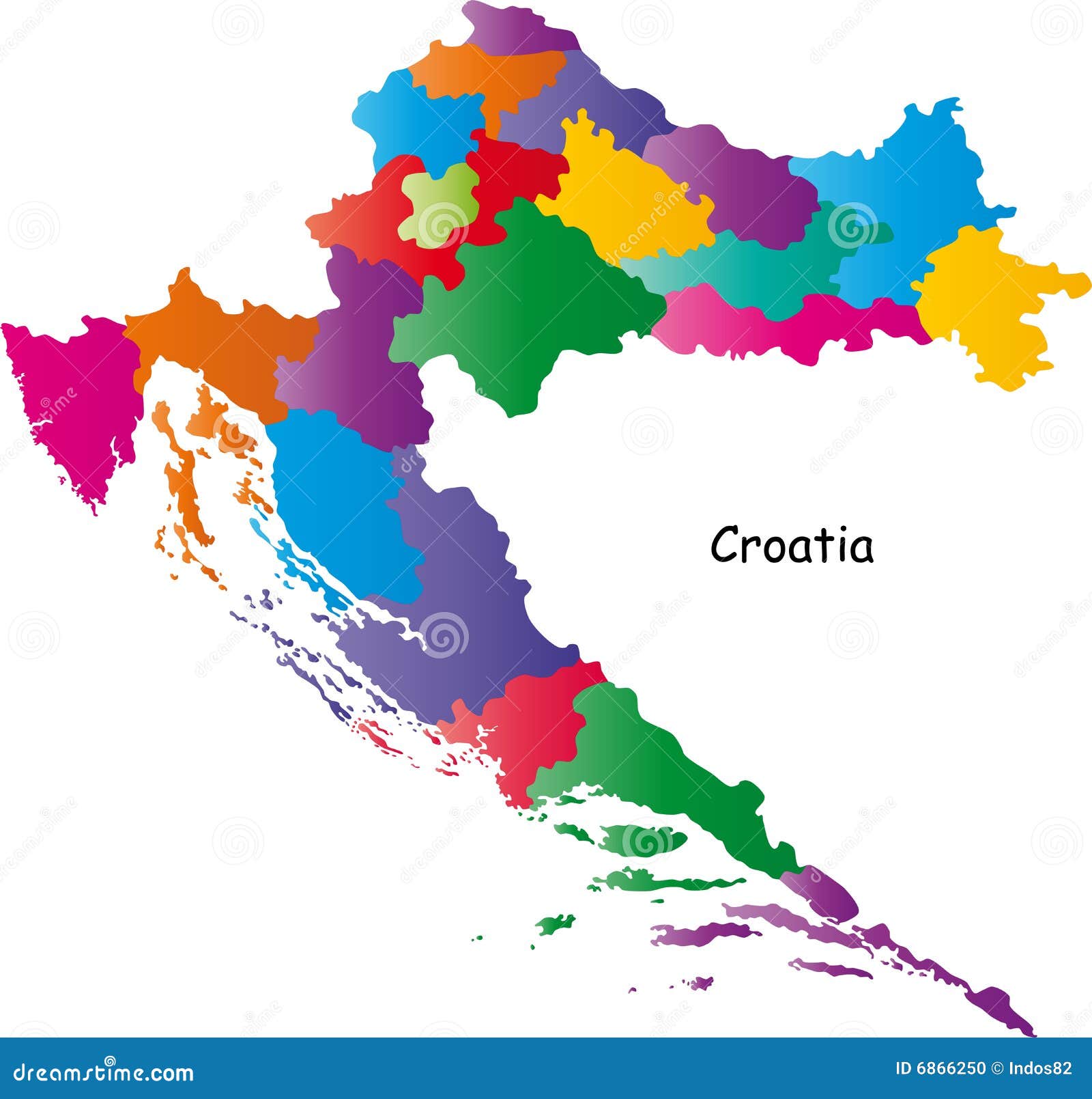 Colorful Croatia Political Map With Clearly Labeled, Separated Layers ...