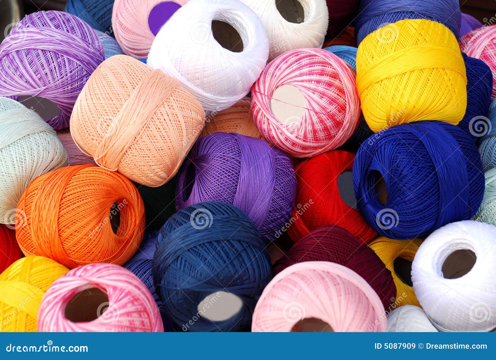 Colorful crochet threads stock image. Image of crochet - 5087909