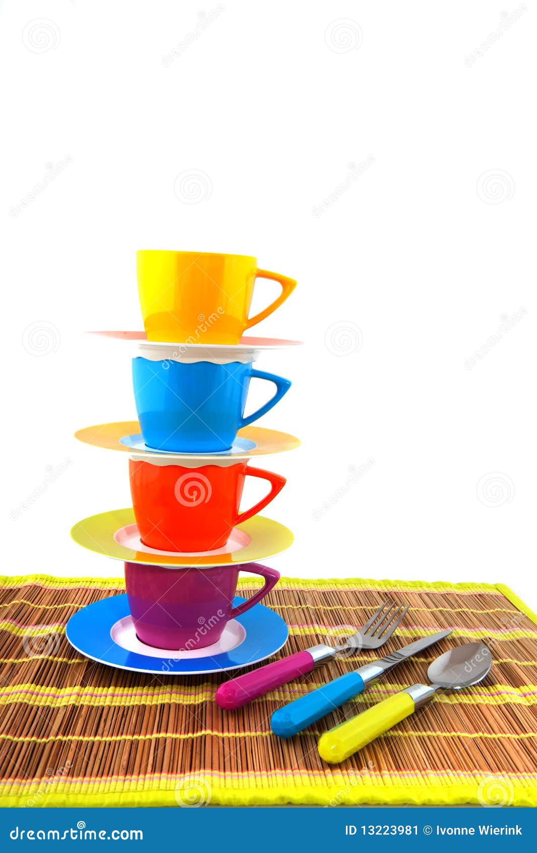 Colorful Crockery for the Camping Stock Image - Image of cheerful ...