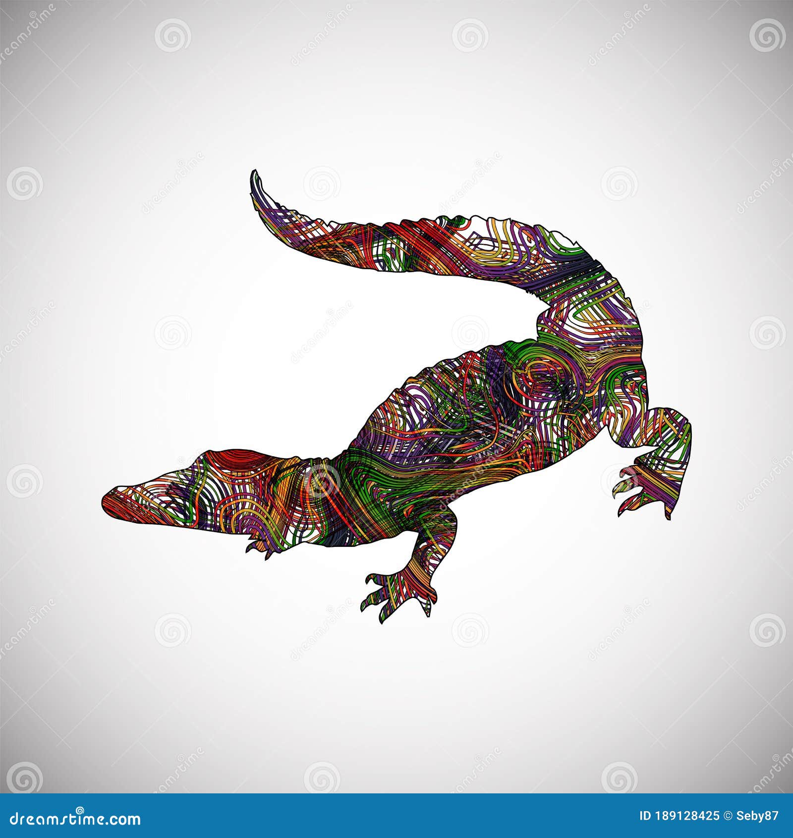 Colorful Crocodile Made by Lines, Vector Illustration Stock Vector ...