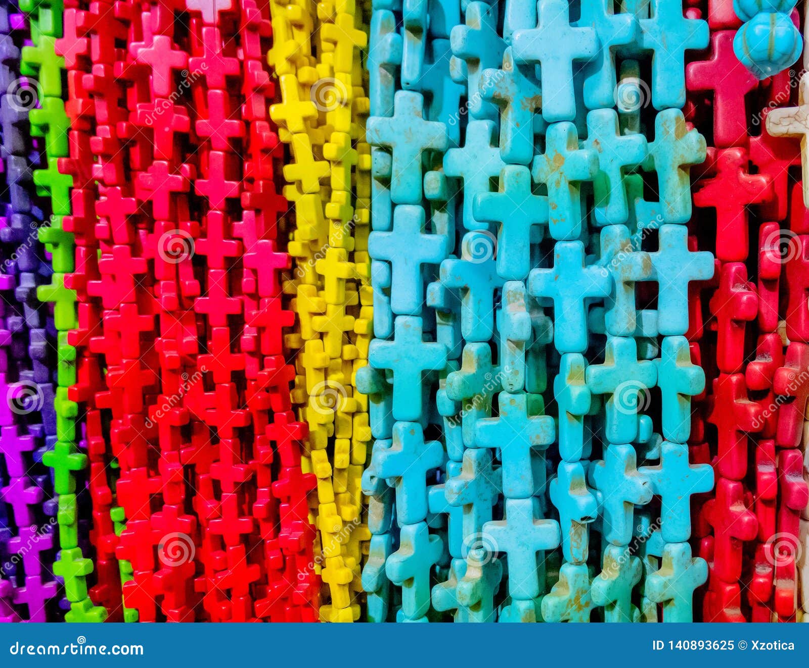Colorful Cross Beads Made of Plastic Stock Image - Image of bible ...