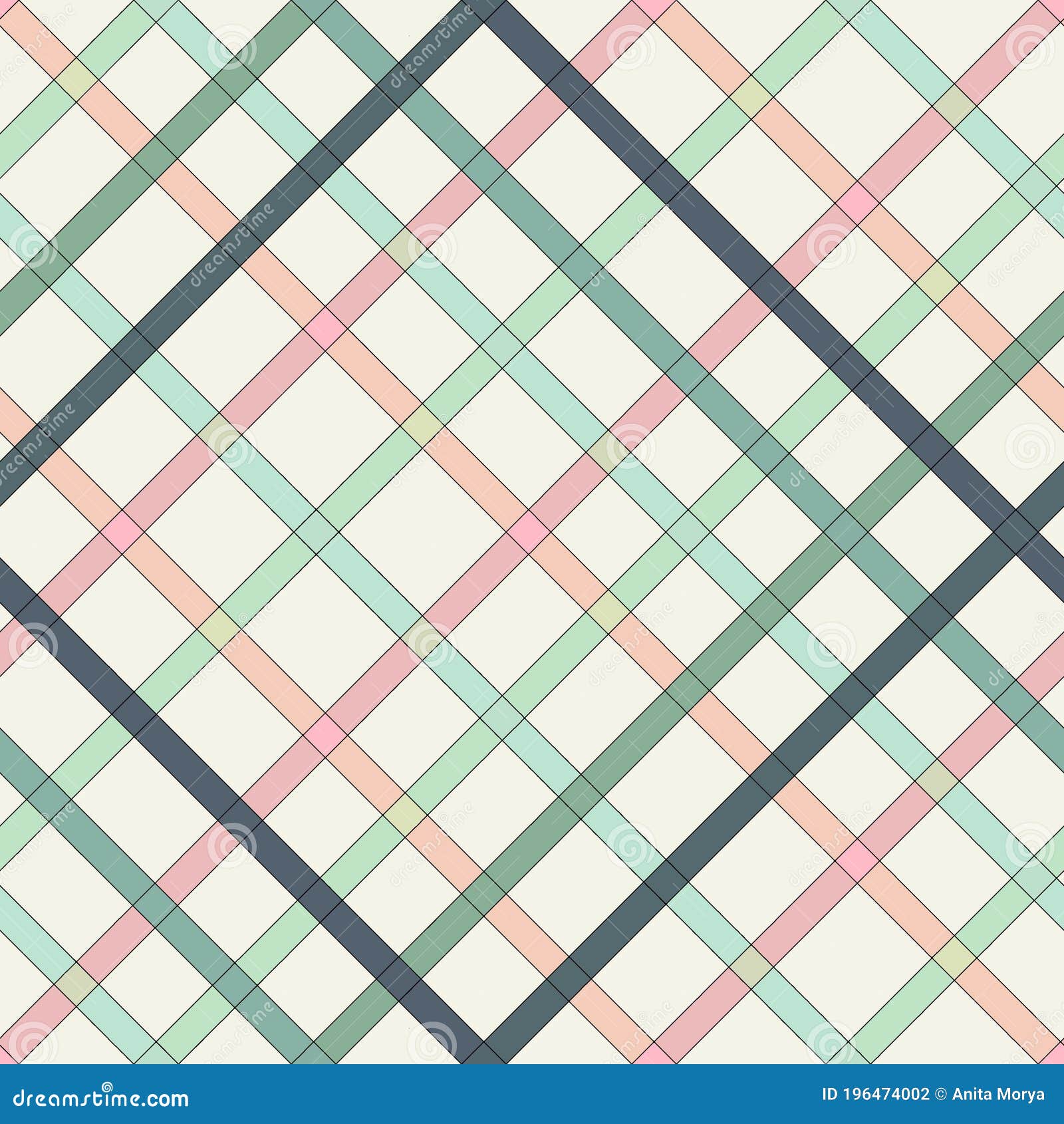Cross Grid Seamless Pattern. Square Paper. Check Mesh Texture. Black ...