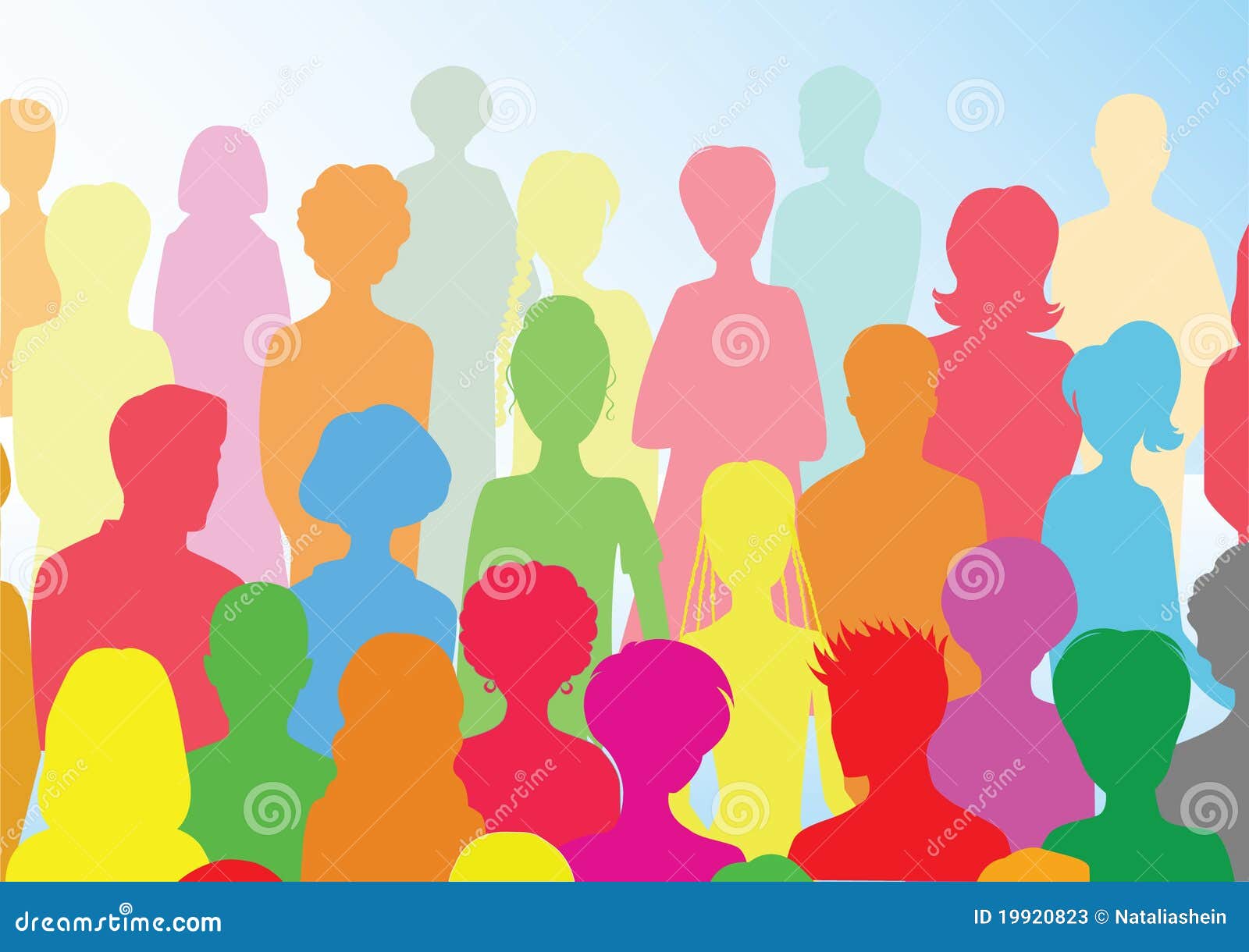 Colorful crowd stock vector. Illustration of adult, color - 19920823