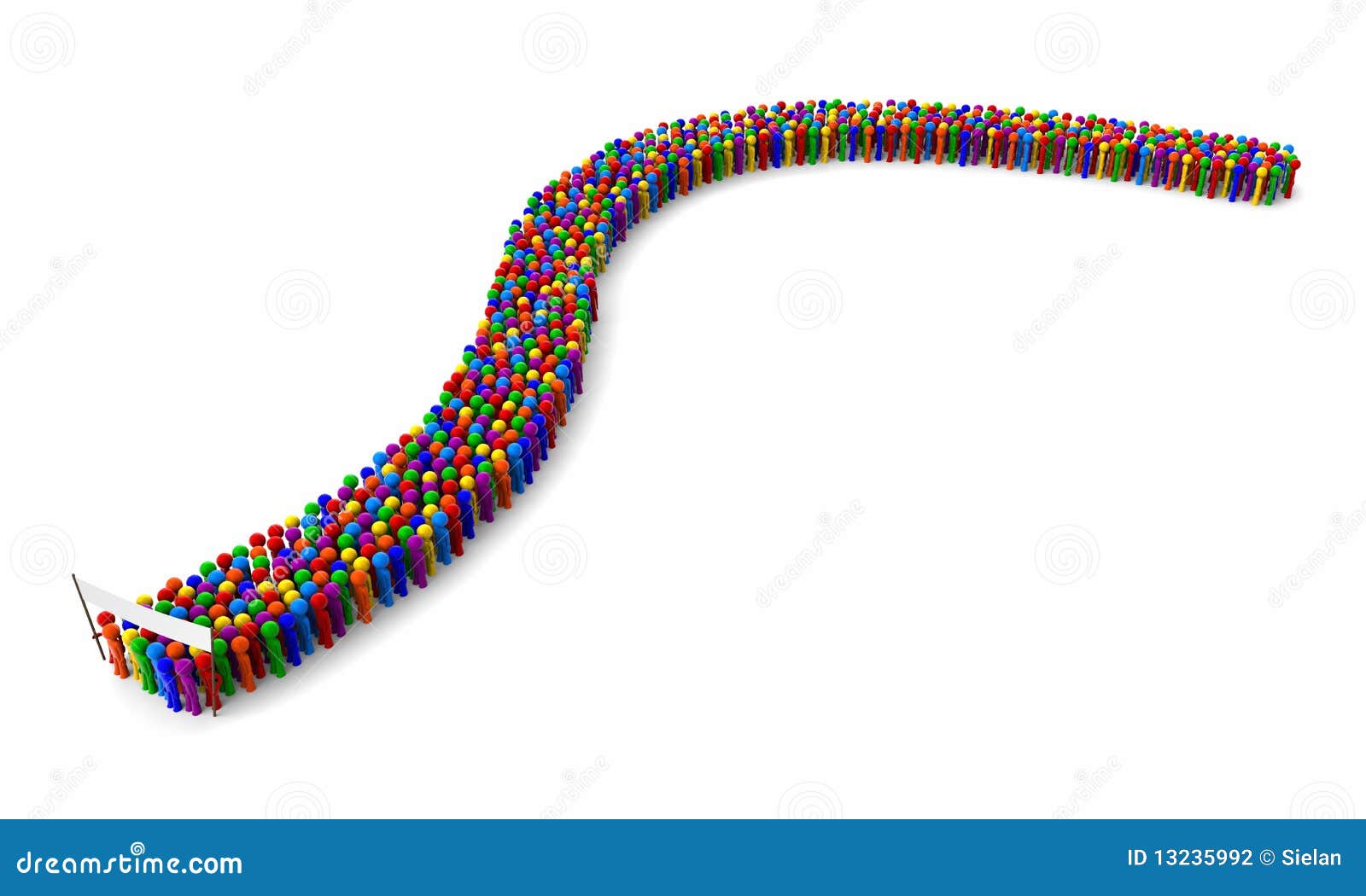 Colorful Crowd with a Banner; the Starting Line Stock Illustration ...