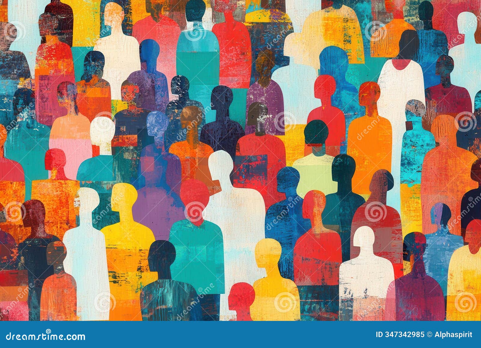 Colorful Crowd of People Representing Diversity and Inclusion Stock ...