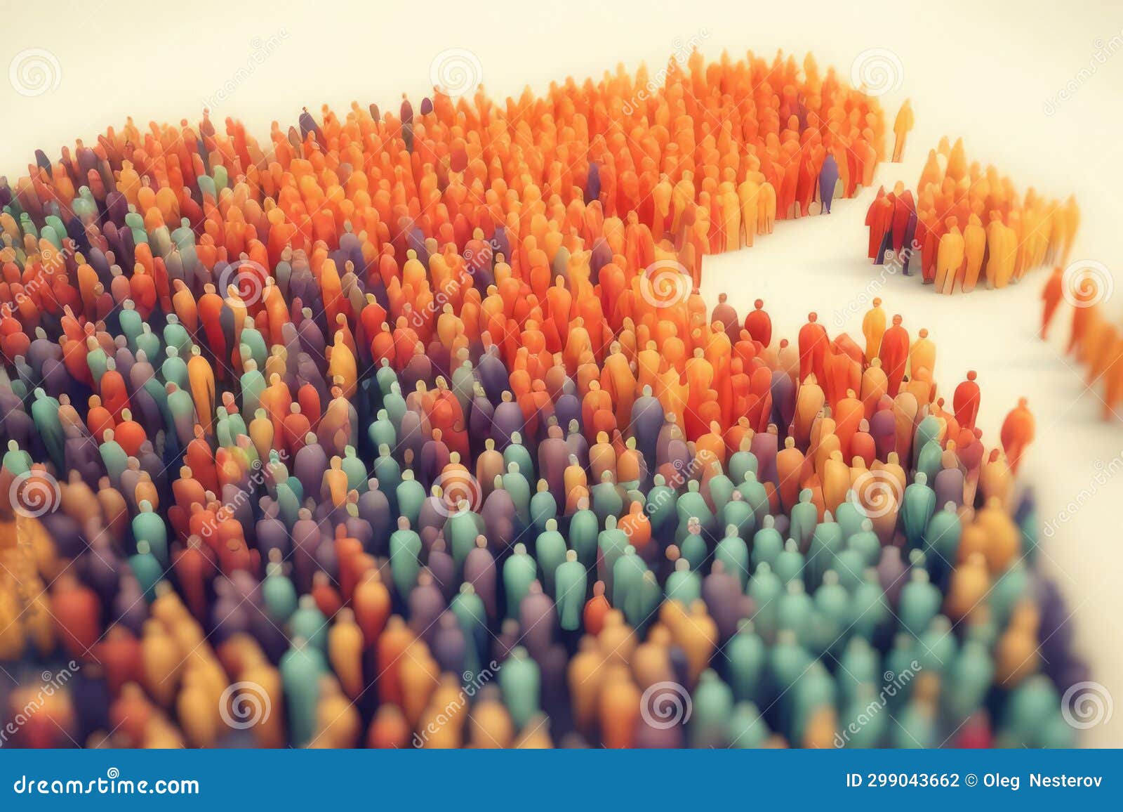 Colorful Crowd of People are Shown in a Large Group. Generative Stock ...