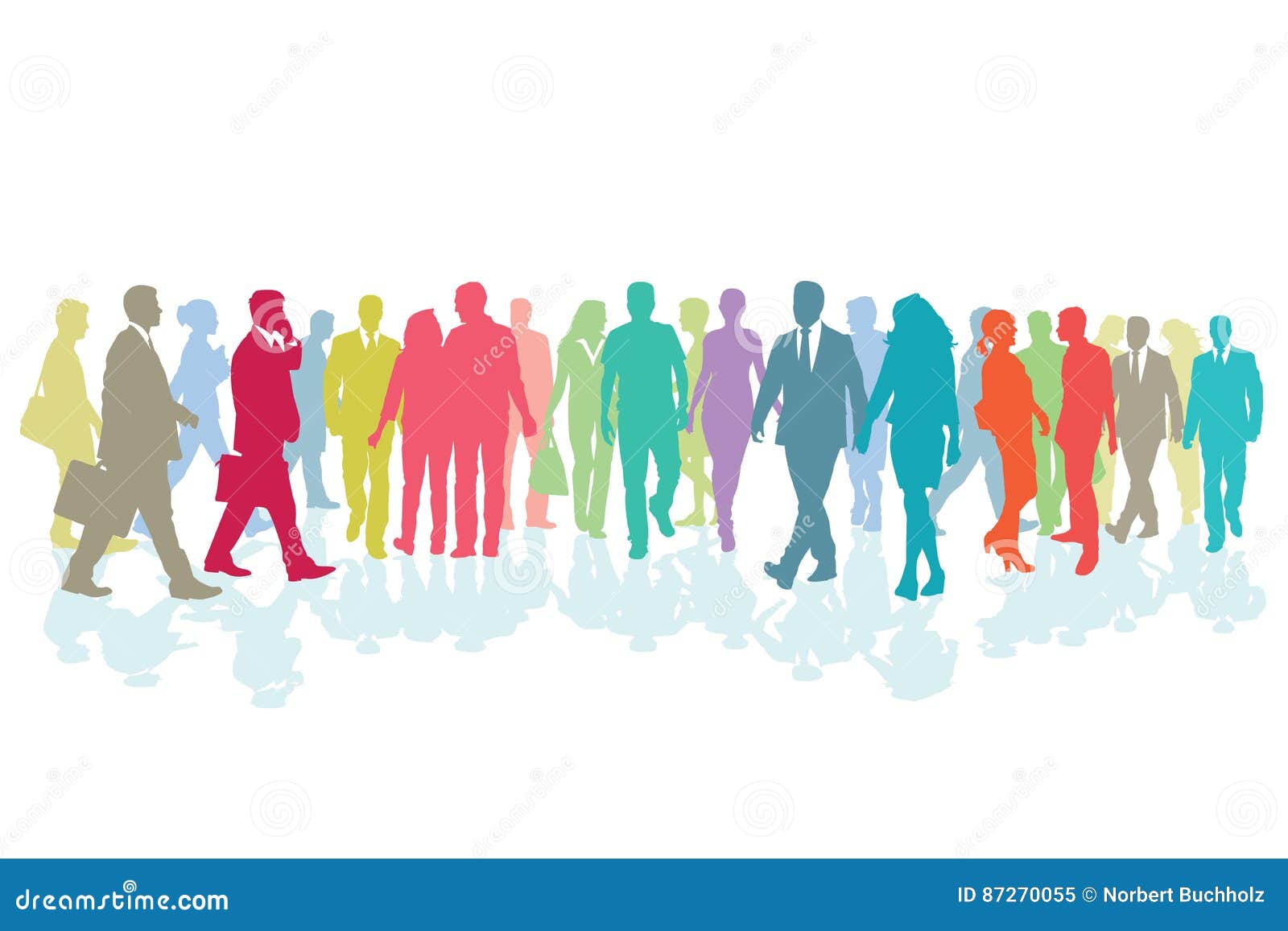 Colorful crowd stock vector. Illustration of colored - 87270055