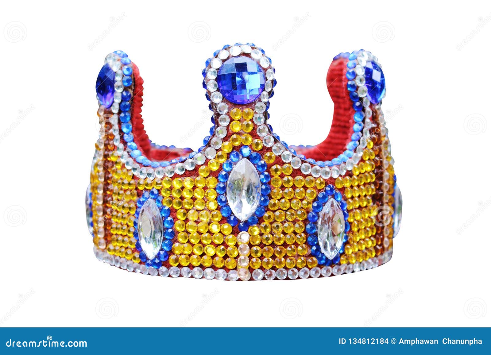 Colorful Crown Isolated on White Background Stock Photo - Image of ...