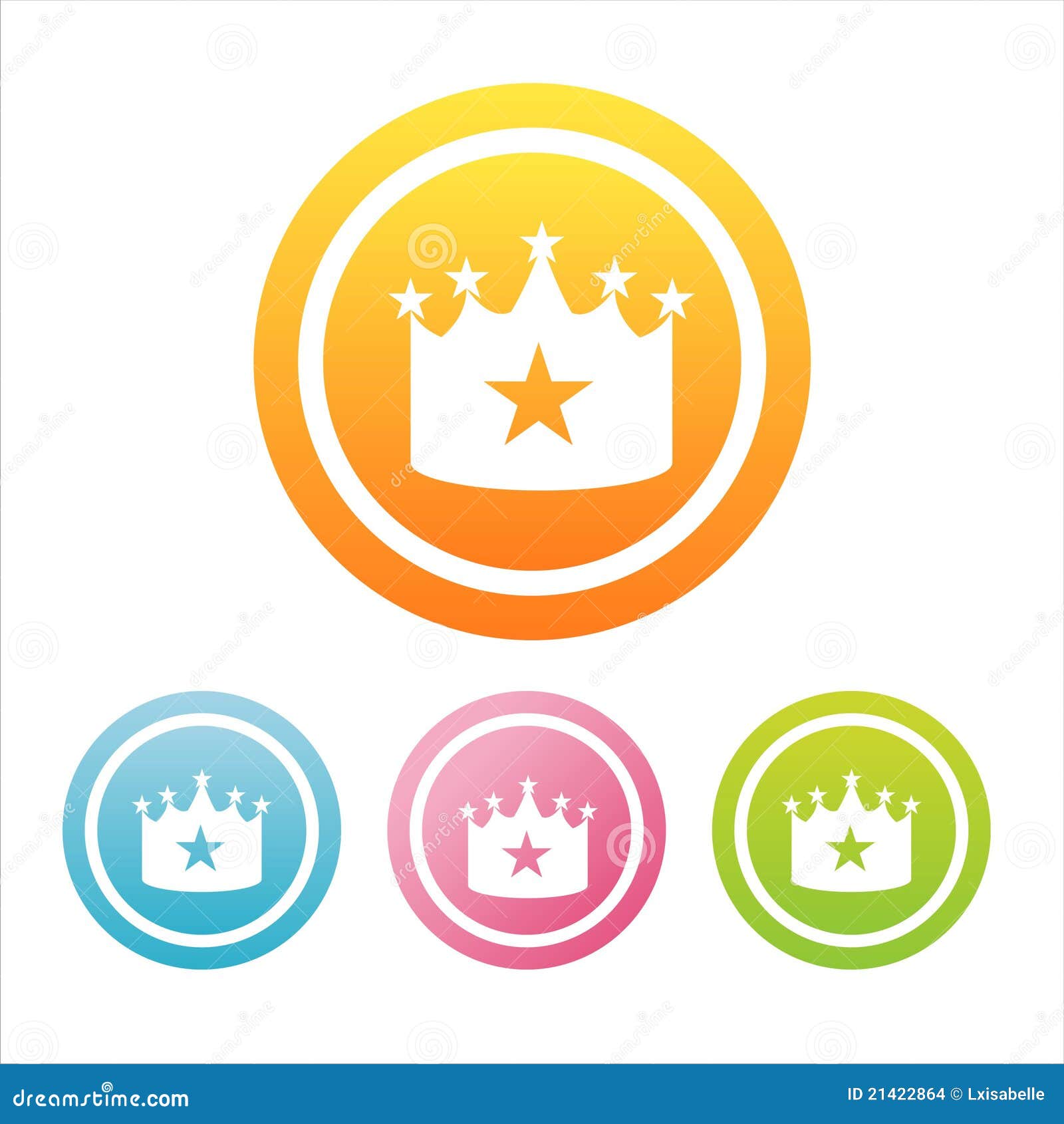 Set Of 4 Crown Signs Vector Illustration | CartoonDealer.com #13249232