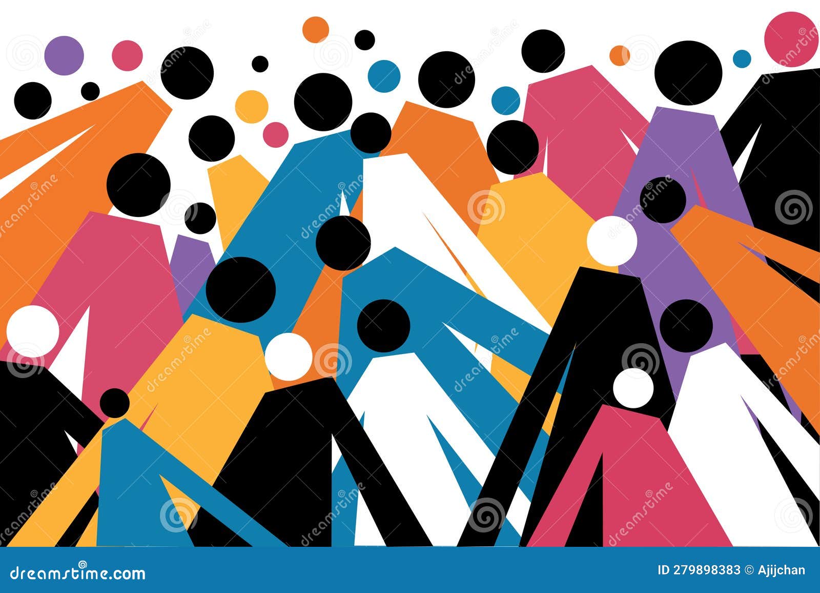 A Crowd of Multi Coloured Human Figures Stock Vector - Illustration of ...