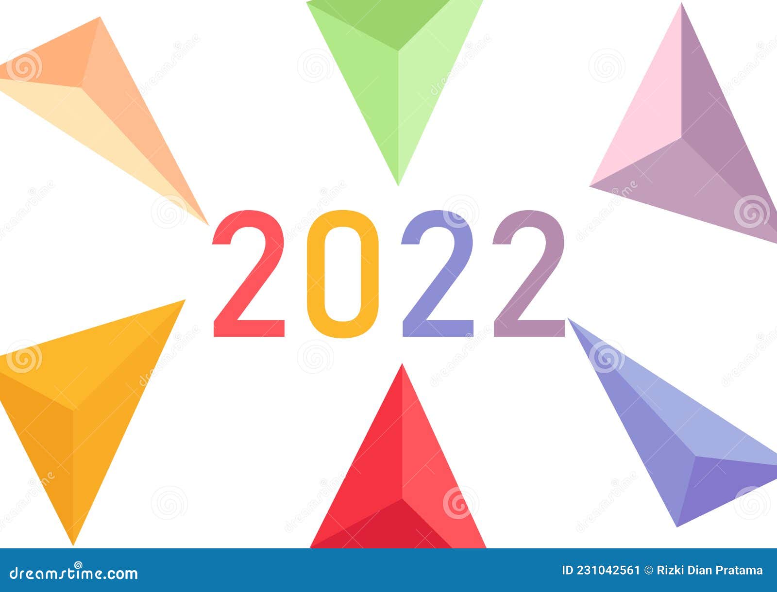 Colorful Crystal Background with 2022 New Year Theme Redesign Stock ...
