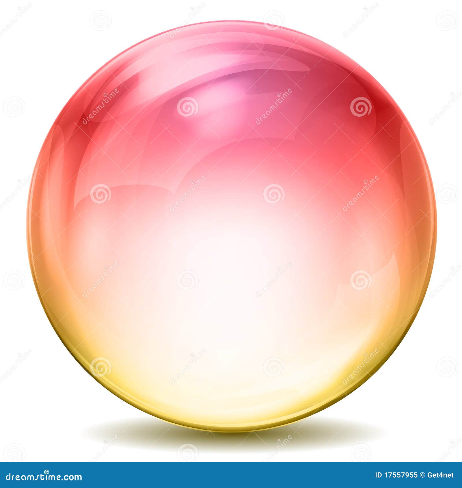 Crystal Ball With Reflections On Transparent Background. Realistic ...