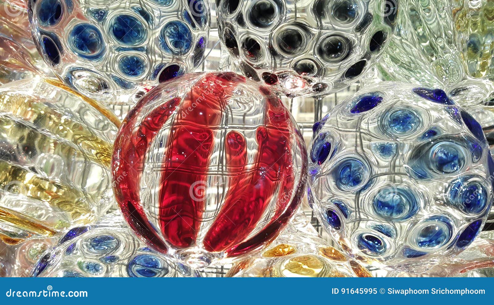 Colorful Crystal Ball with Lighting Background Stock Illustration ...